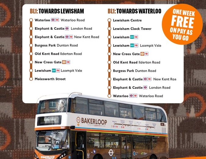 The new Bakerloop bus starts this weekend - Old Kent Road